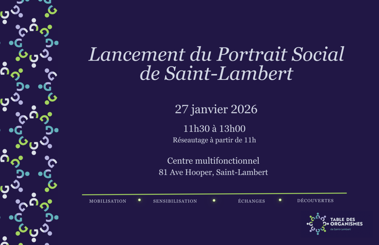 Lancement du Portrait social de Saint-Lambert - Organismes - Saint-Lambert